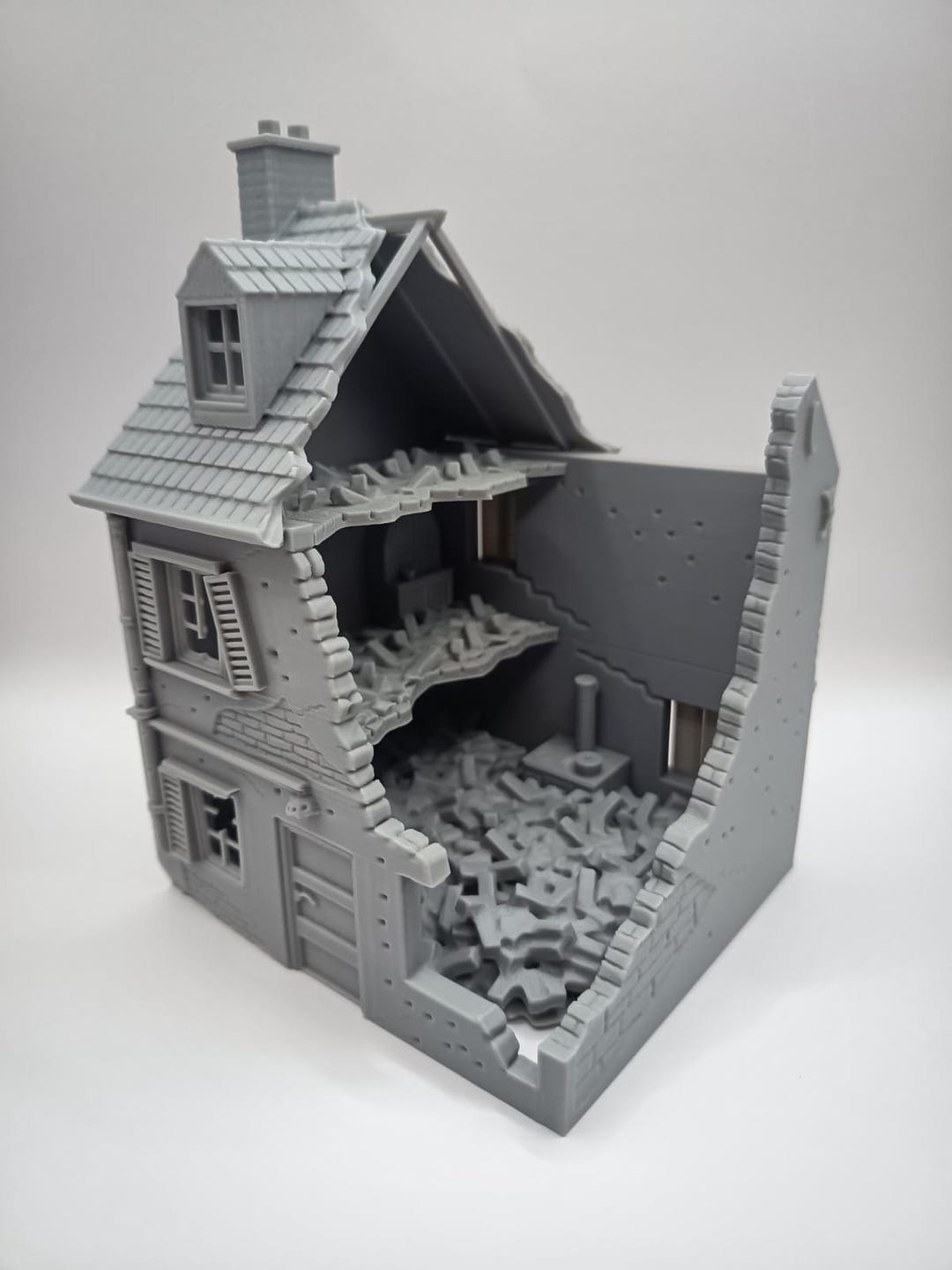 French Norman House Ruin Miniature Model Diorama World War II WW2 1:56 ...