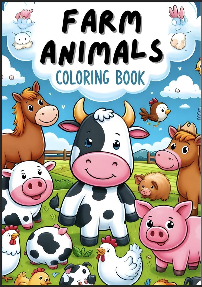 Farm Animals Coloring Book PDF for Kids | Printable Coloring Pages of ...