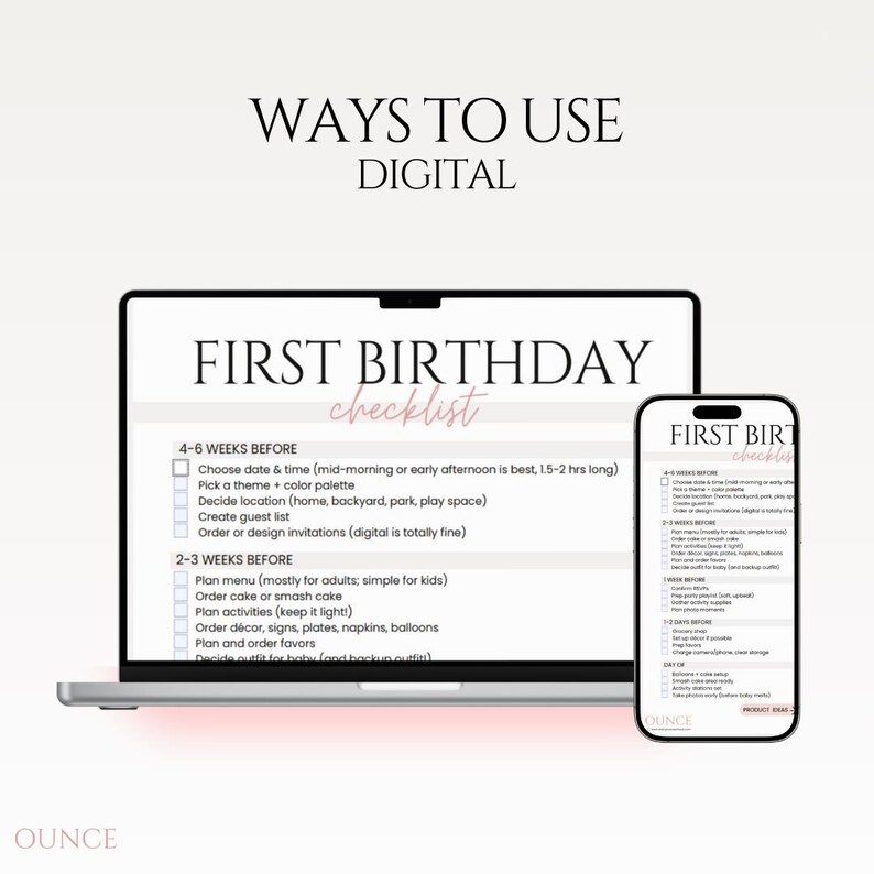 First Birthday Party Checklist With Timeline Themes Activities ...
