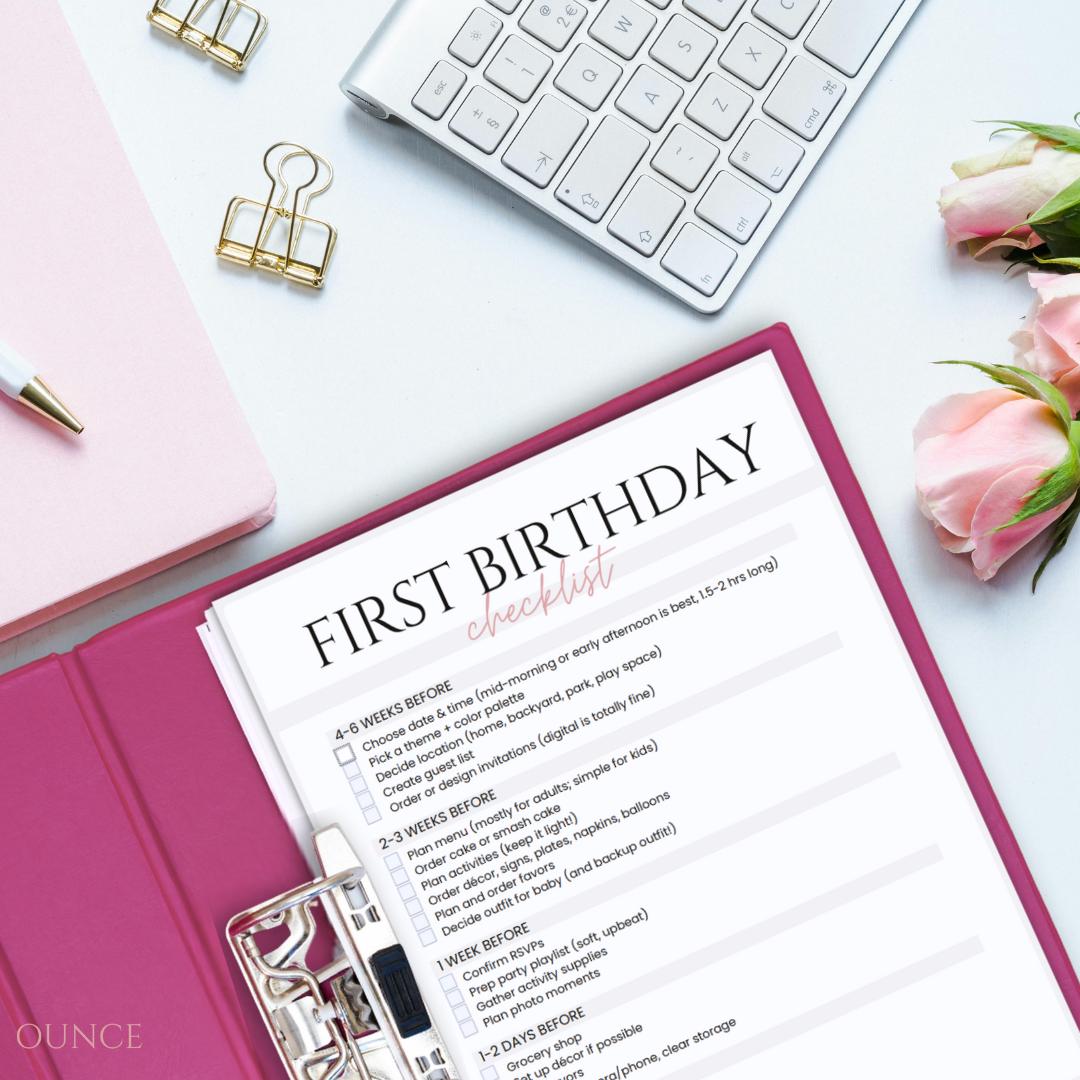 First Birthday Party Checklist With Timeline Themes Activities ...