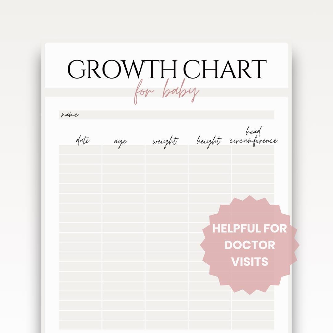 Baby Growth Chart Design Printable Nursery Organization System Download ...