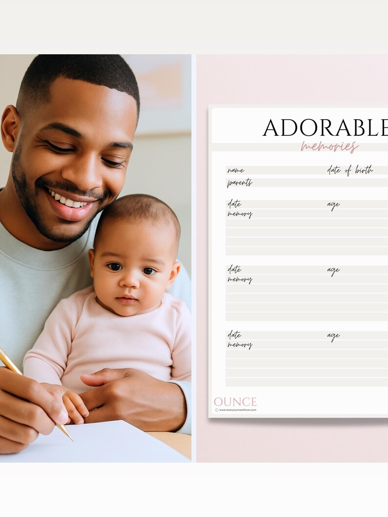 Baby Milestone Printable Memory Tracker Template Design Nursery ...