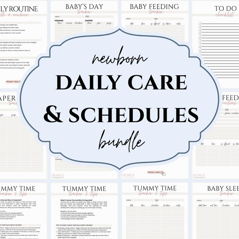 Baby Tracker Printable Nursery Organizer for Newborn Care Log Daily ...