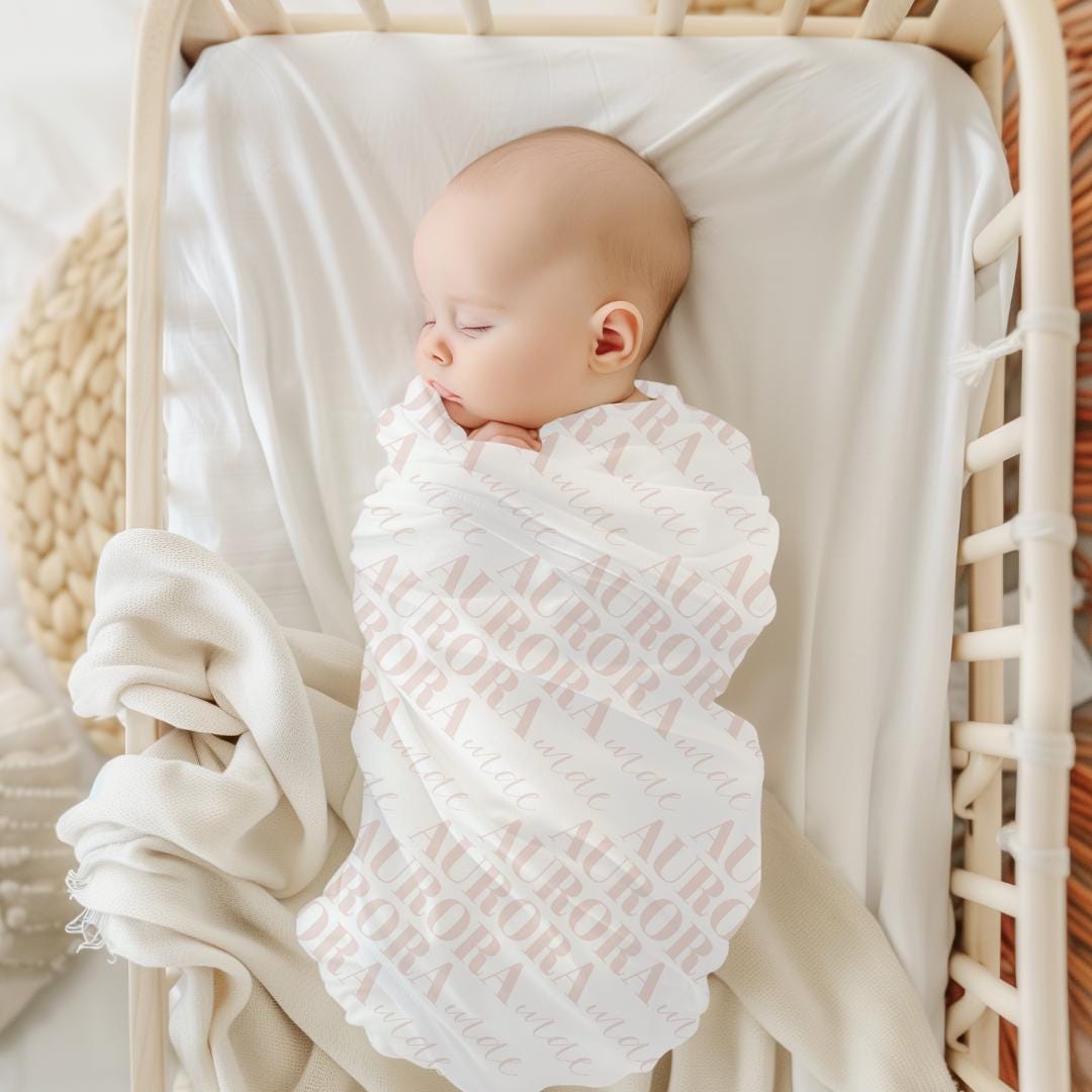 Personalized Baby Swaddle Blanket Custom Name Blanket Nursery Decor ...