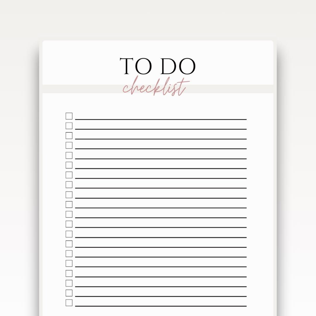 Printable Blank Checklist PDF Digital Planner Baby Planning Organizer ...