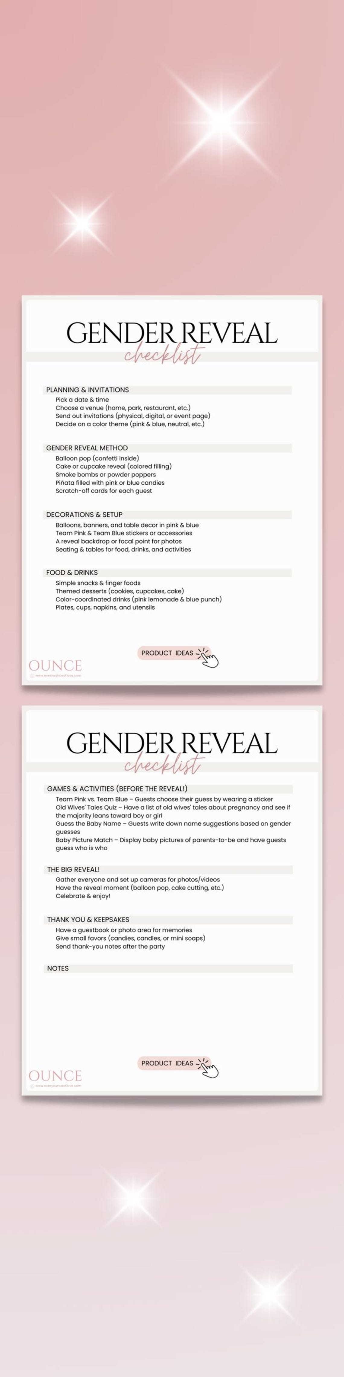 Gender Reveal Party Planning Guide for Expectant Parents Checklist PDF ...