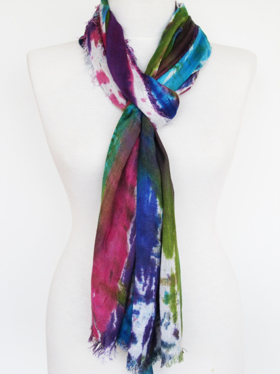 Rainbow Batik Colorful Cotton Unisex Scarf, Gift - Etsy