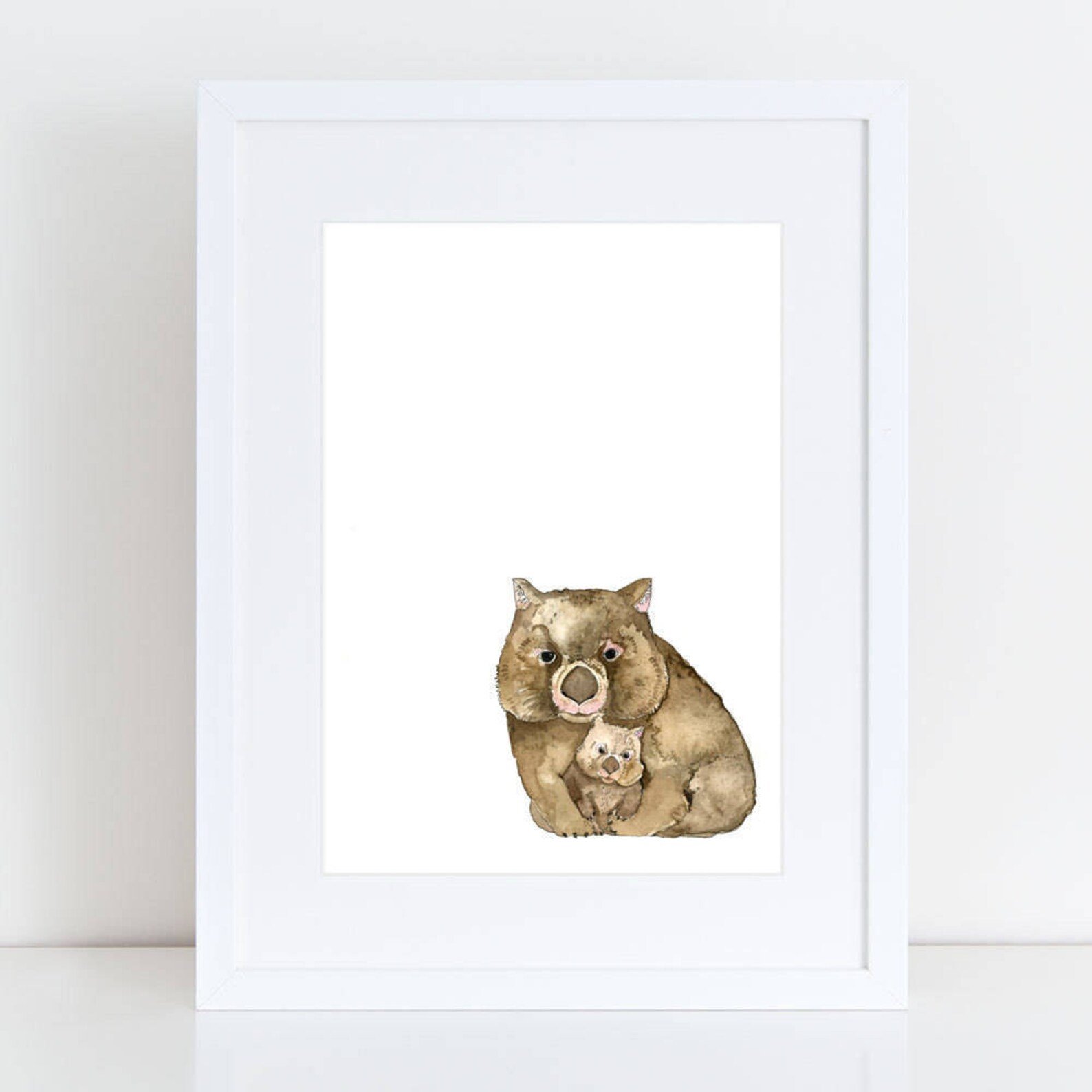 Illustration - Pen and Watercolour, Wombat Love - Limited Edition Print ...