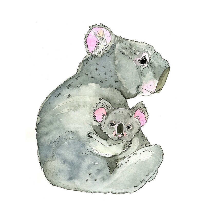 Illustration - Pen and Watercolour, Wombat Love - Limited Edition Print ...