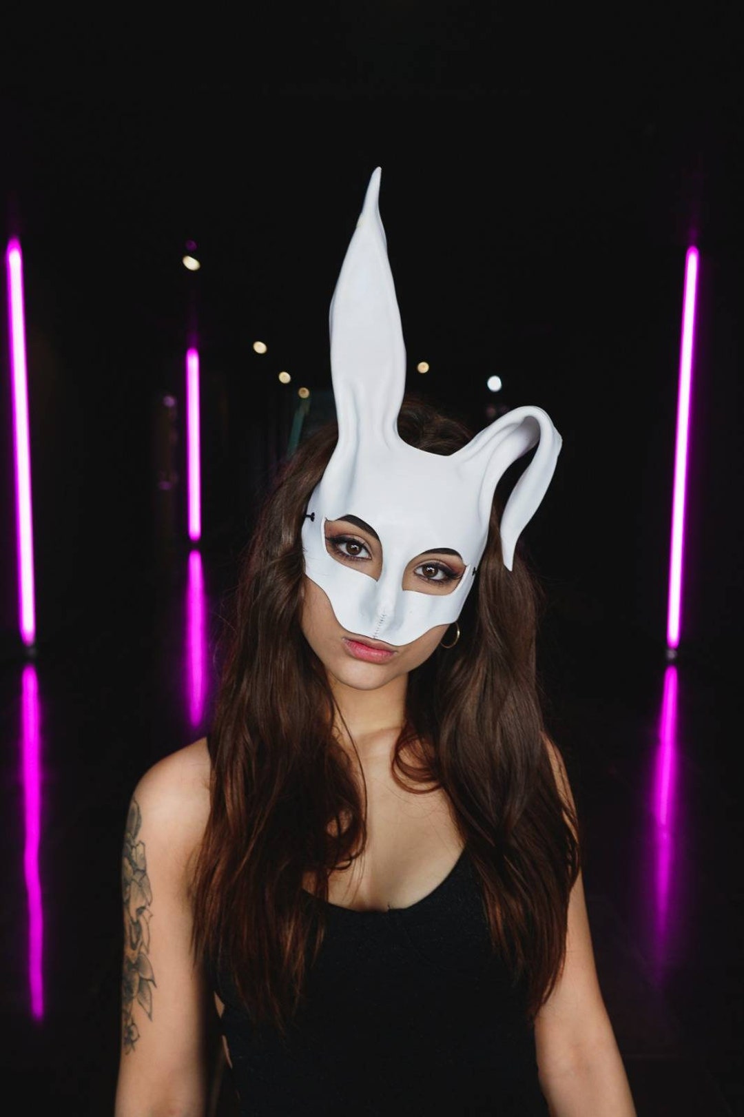 Rabbit Mask. Bunny Ears. Leather Mask - Etsy