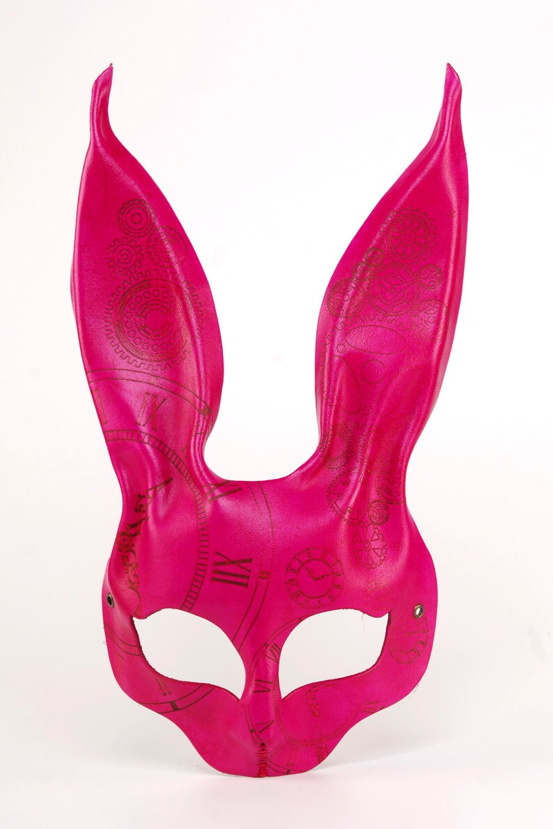 Engraved Pink Rabbit Mask - Etsy
