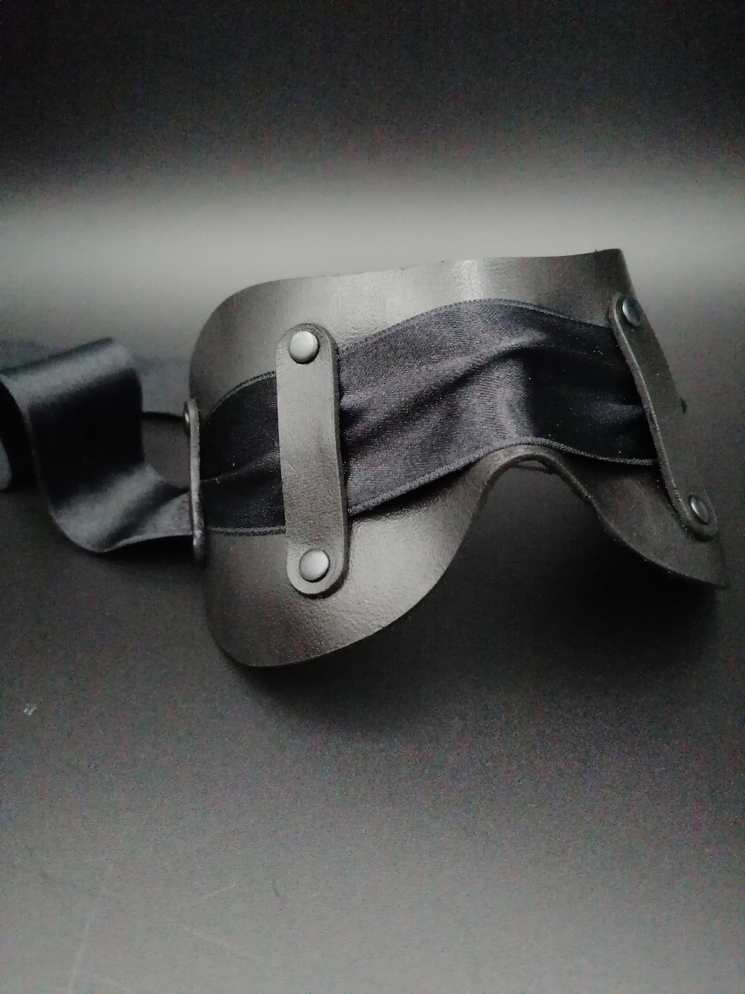 Satin Blindfold. Leather Bandage. BDSM Leather Mask - Etsy