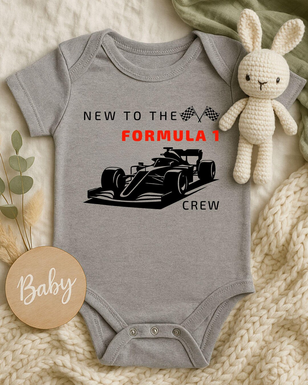 New to the Formula 1 Crew Baby Bodysuit, Coming Home Outfit, Babyshower ...