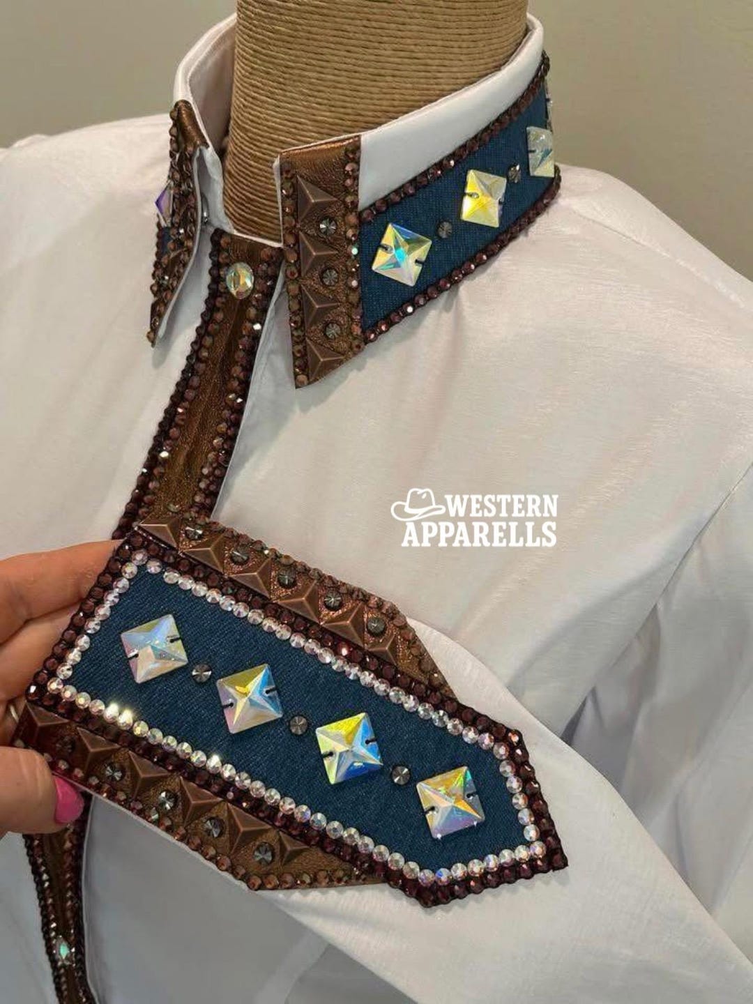 Embroidered Western Show Shirt: Stretch Rodeo Shirt With Crystals - Etsy