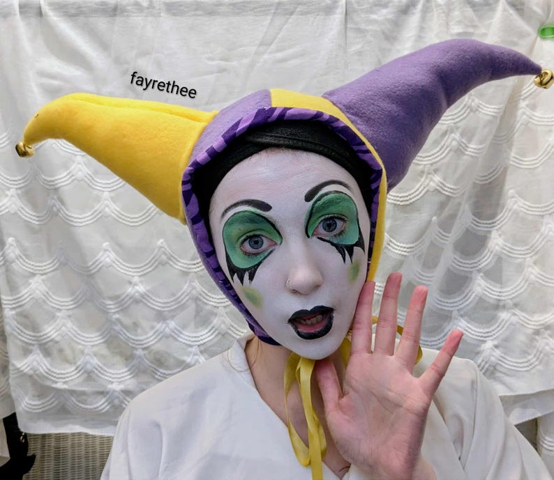 Split Colour Jester's Hat - Yellow and Purple - Etsy