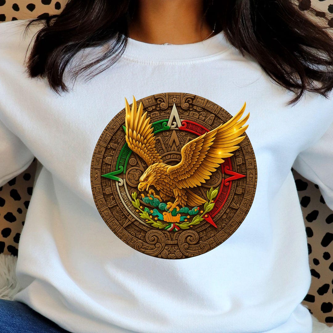 Gold Aztec Eagle PNG | Mexican Flag Art (PNG) - Etsy