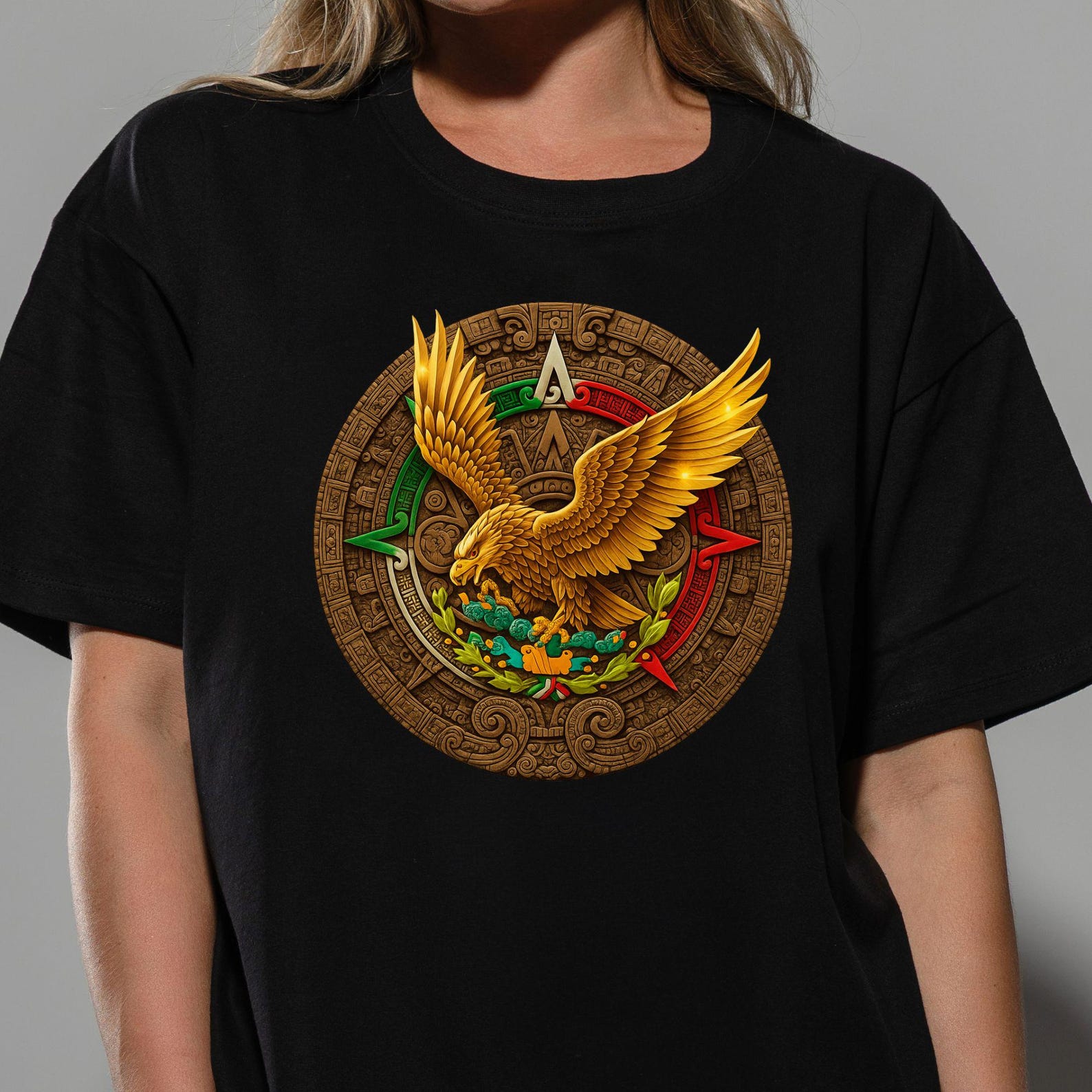 Gold Aztec Eagle PNG | Mexican Flag Art (PNG) - Etsy