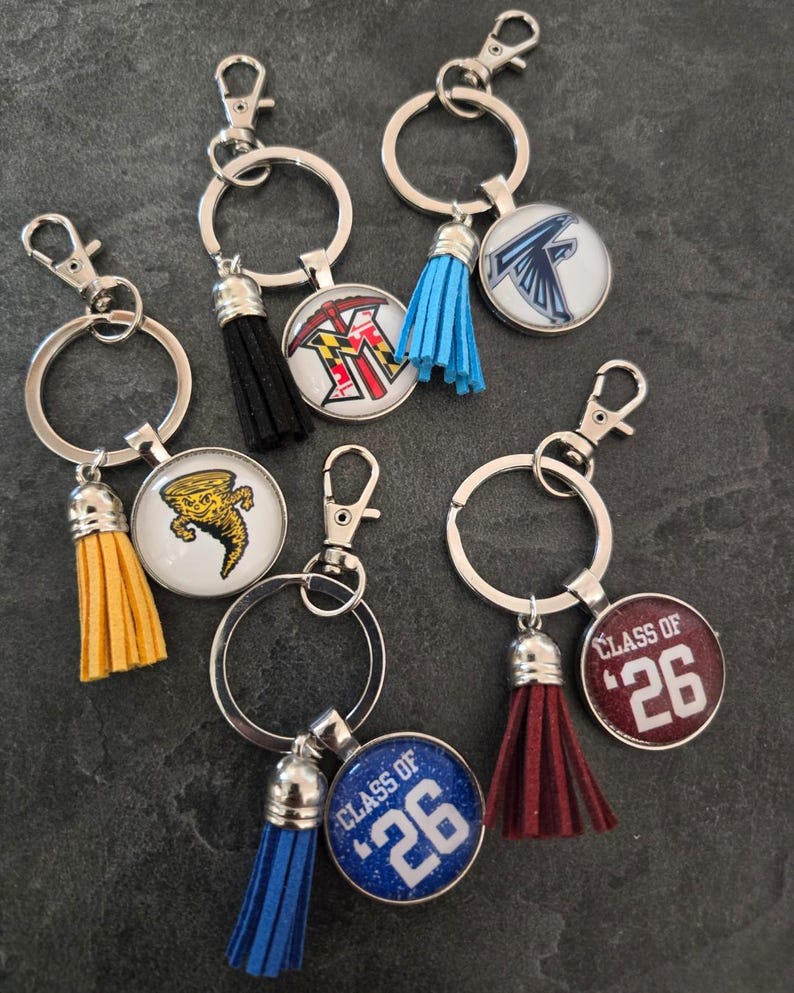 Custom School Logo Keychain | Class of 2026 Graduation Gift | Bag Charm ...