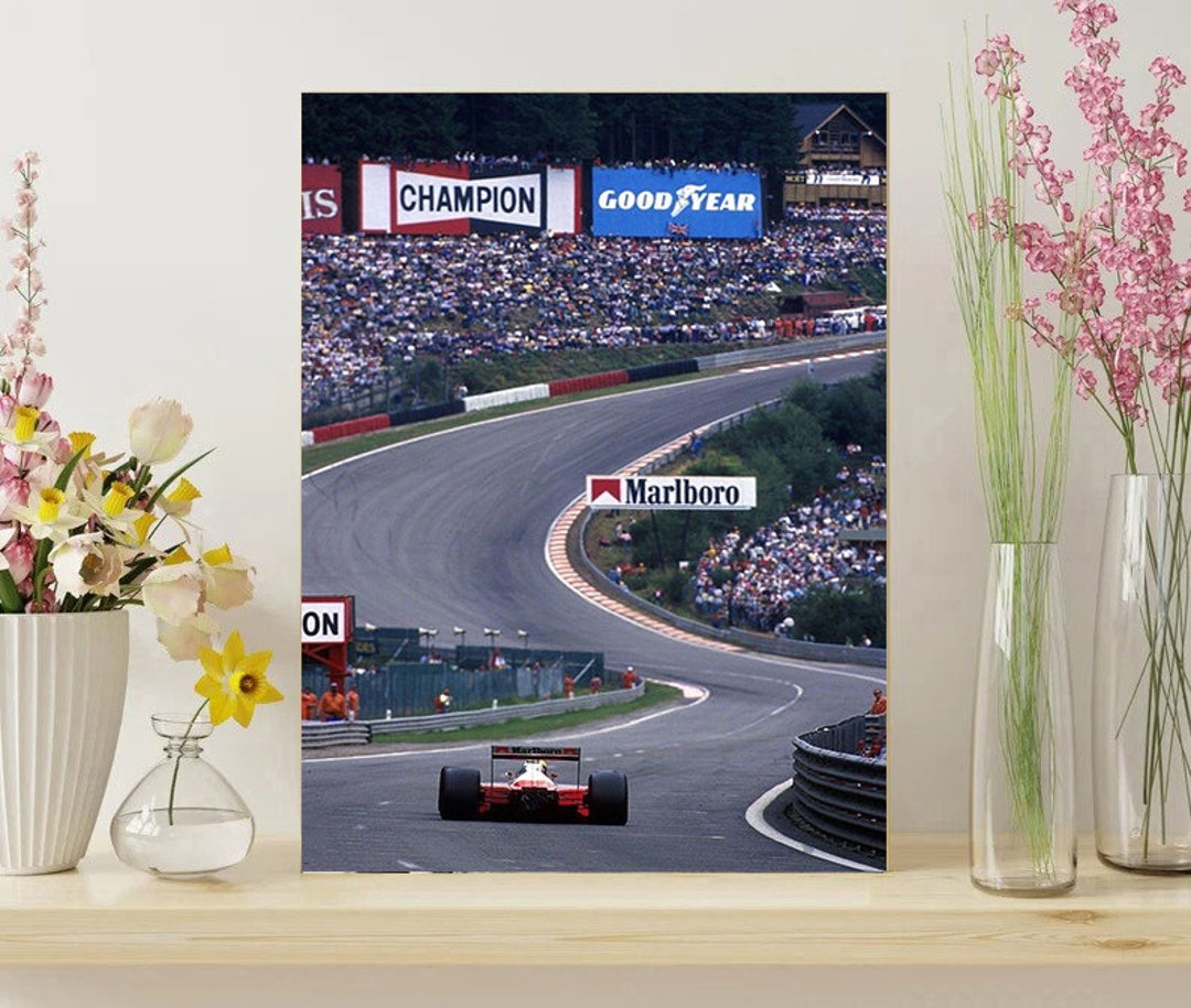 Aryton Senna at Eau Rouge in the Mclaren Poster, 1983 Belgian Grand ...