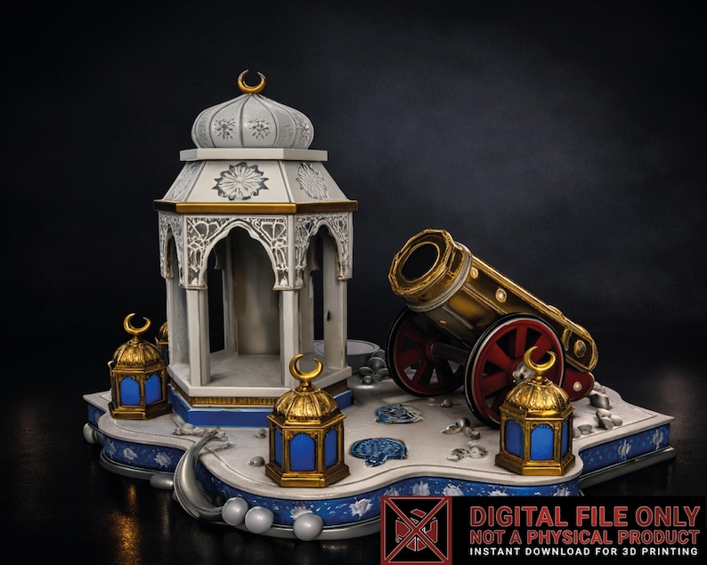 Ramadan Islamic Decor STL 3D Print File, Mosque Lantern Cannon Display ...