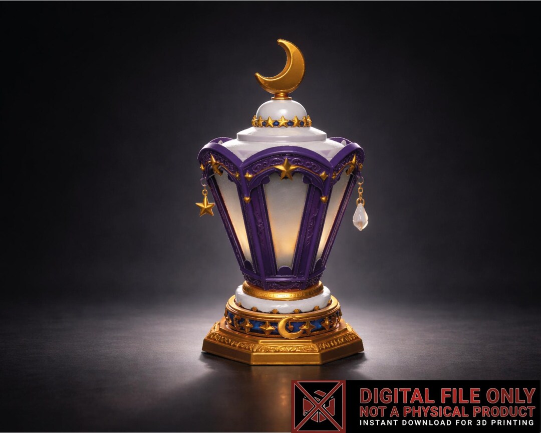 Ramadan Lantern STL 3D Print File | Moon Star Fanoos | Eid Mubarak ...