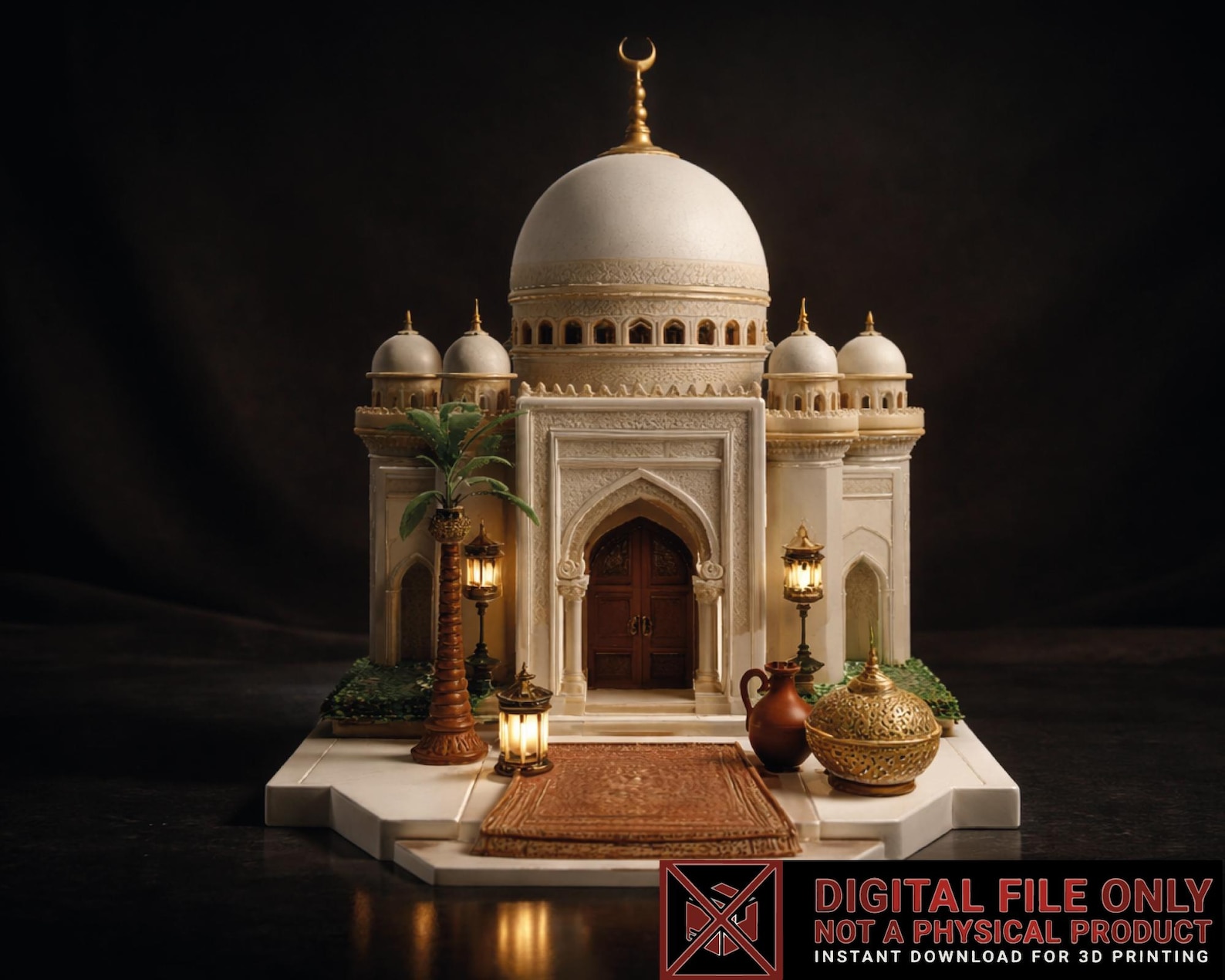 Islamic Mosque STL 3D Model | Ramadan Decor 3D Print File | Arabic ...