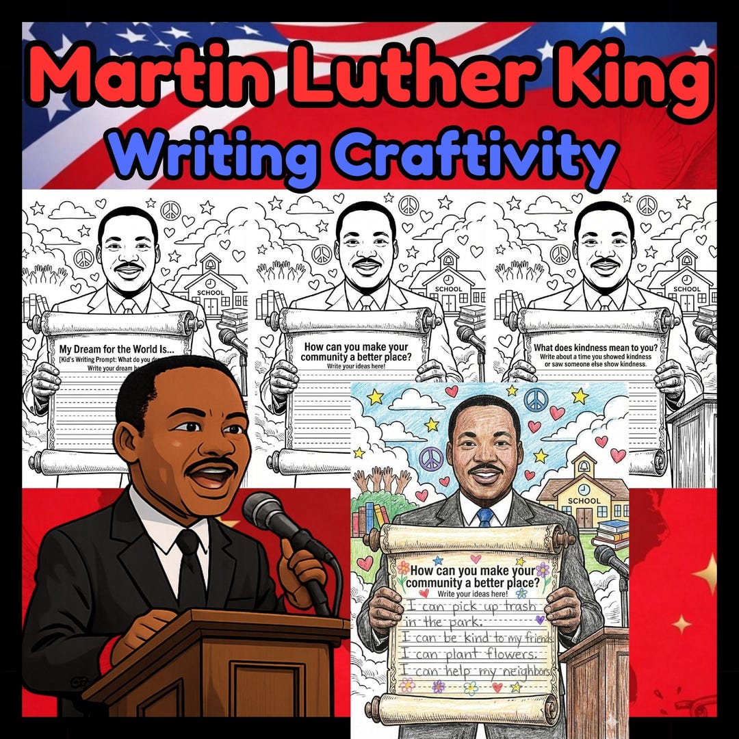 Martin Luther King Day Writing Craftivity | MLK Bulletin Board | I Have ...