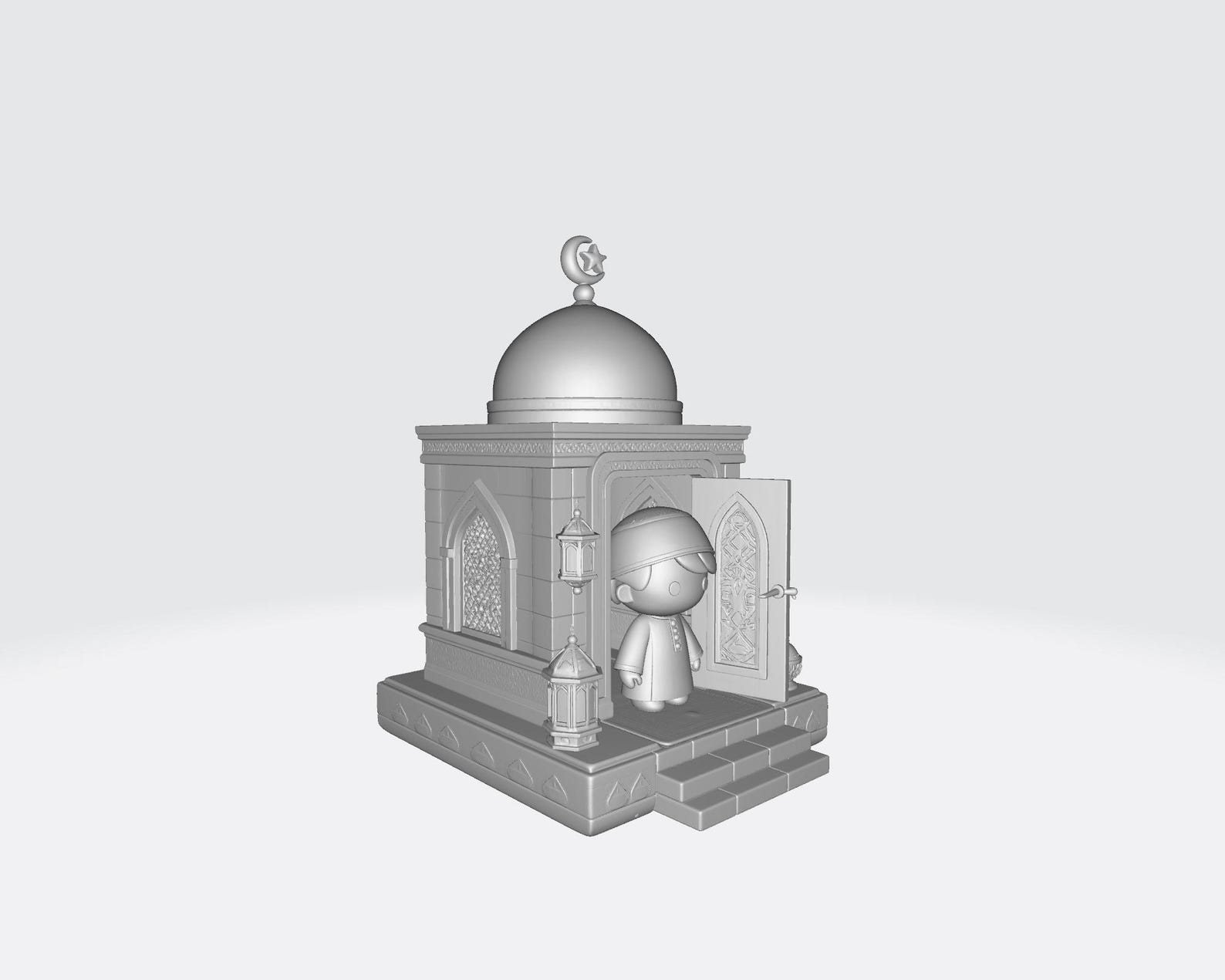Ramadan Mosque STL 3D Print File, Islamic Decor Figurine, Cute Muslim ...