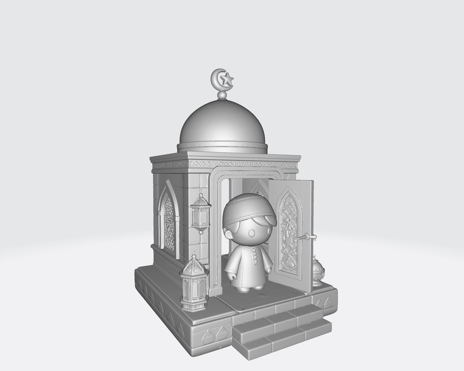 Ramadan Mosque STL 3D Print File, Islamic Decor Figurine, Cute Muslim ...