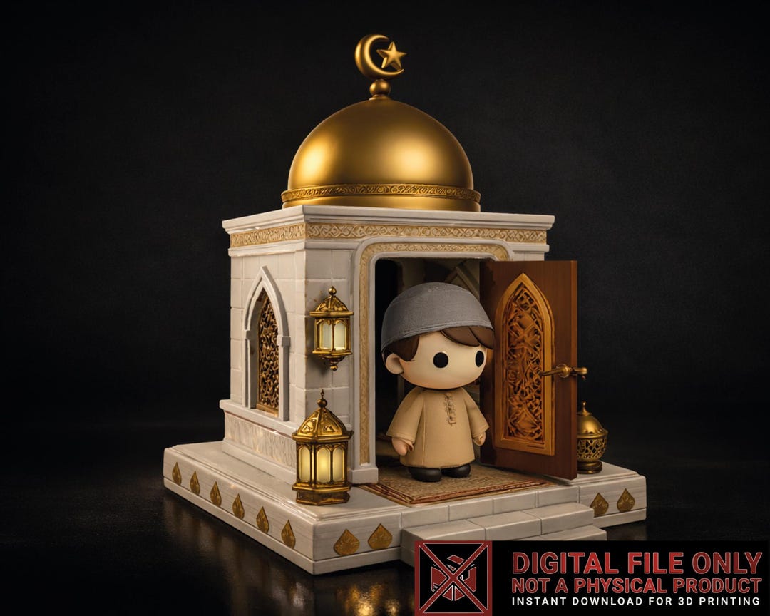 Ramadan Mosque STL 3D Print File, Islamic Decor Figurine, Cute Muslim ...