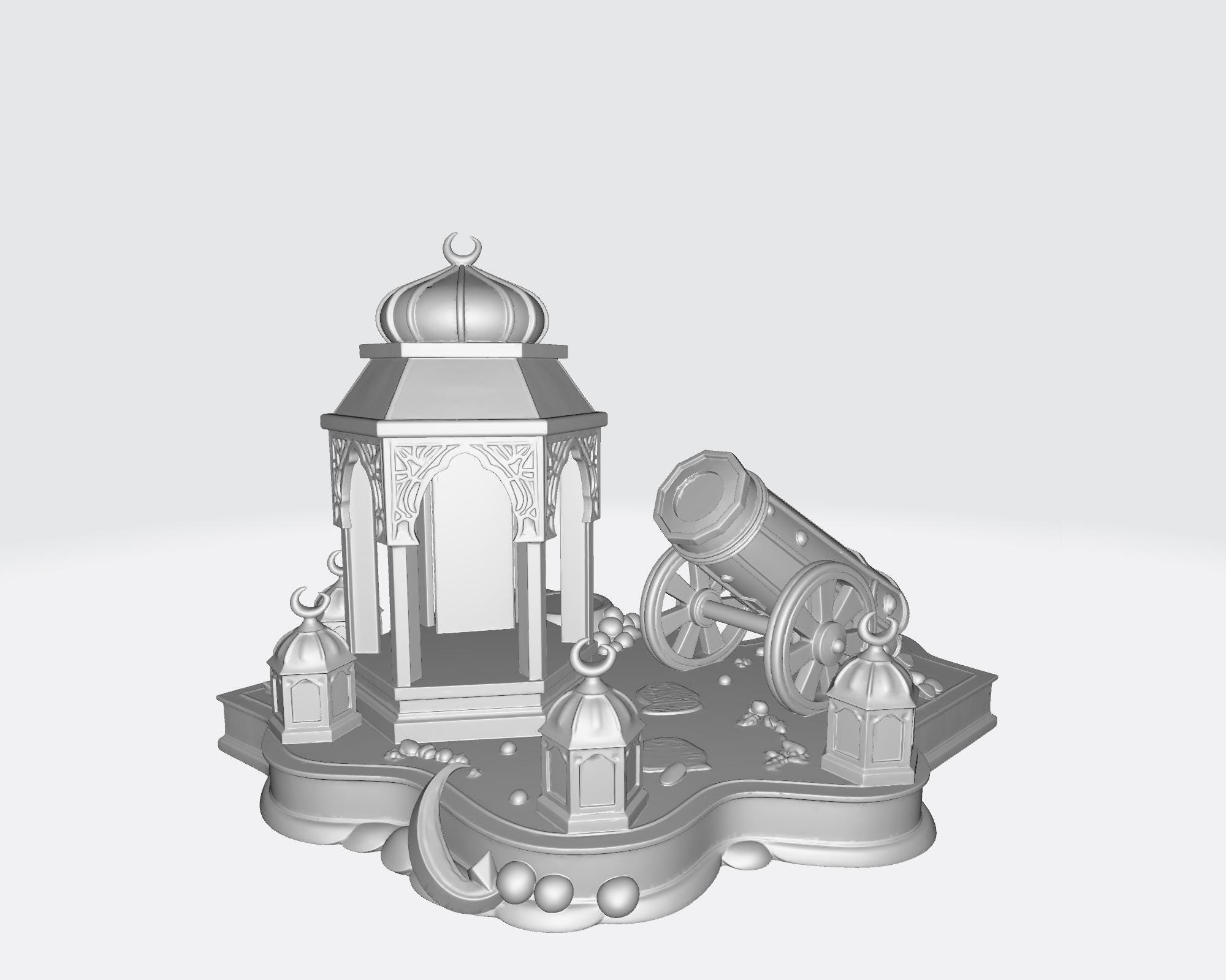 Ramadan Islamic Decor STL 3D Print File, Mosque Lantern Cannon Display ...