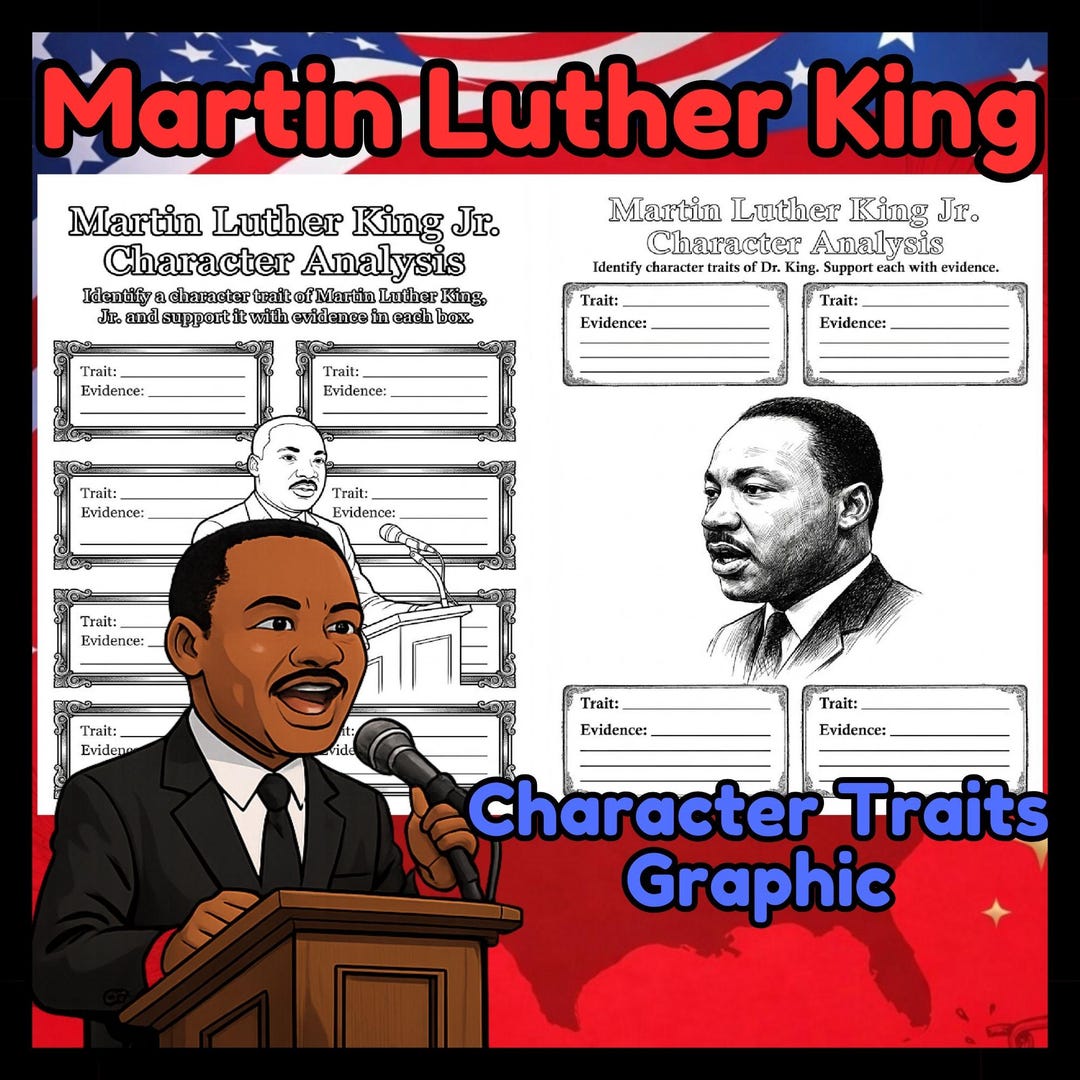 Martin Luther King Jr. Character Traits Graphic Organizer | MLK Day ...