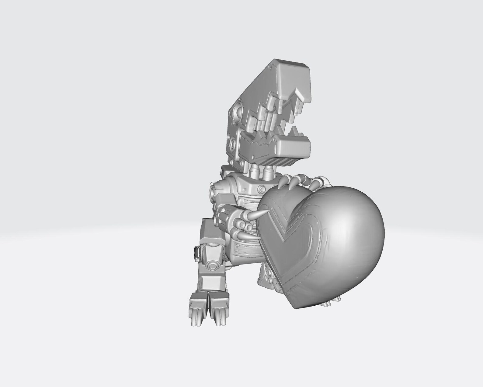 Valentine Robot Dinosaur STL OBJ | Cute Mech T Rex Heart 3D Print File ...