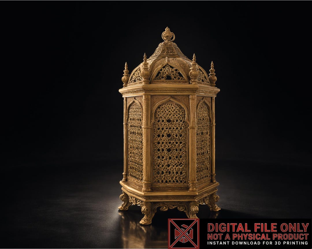 Ramadan Lantern STL File 3D Print Model | Islamic Home Decor Fanoos ...