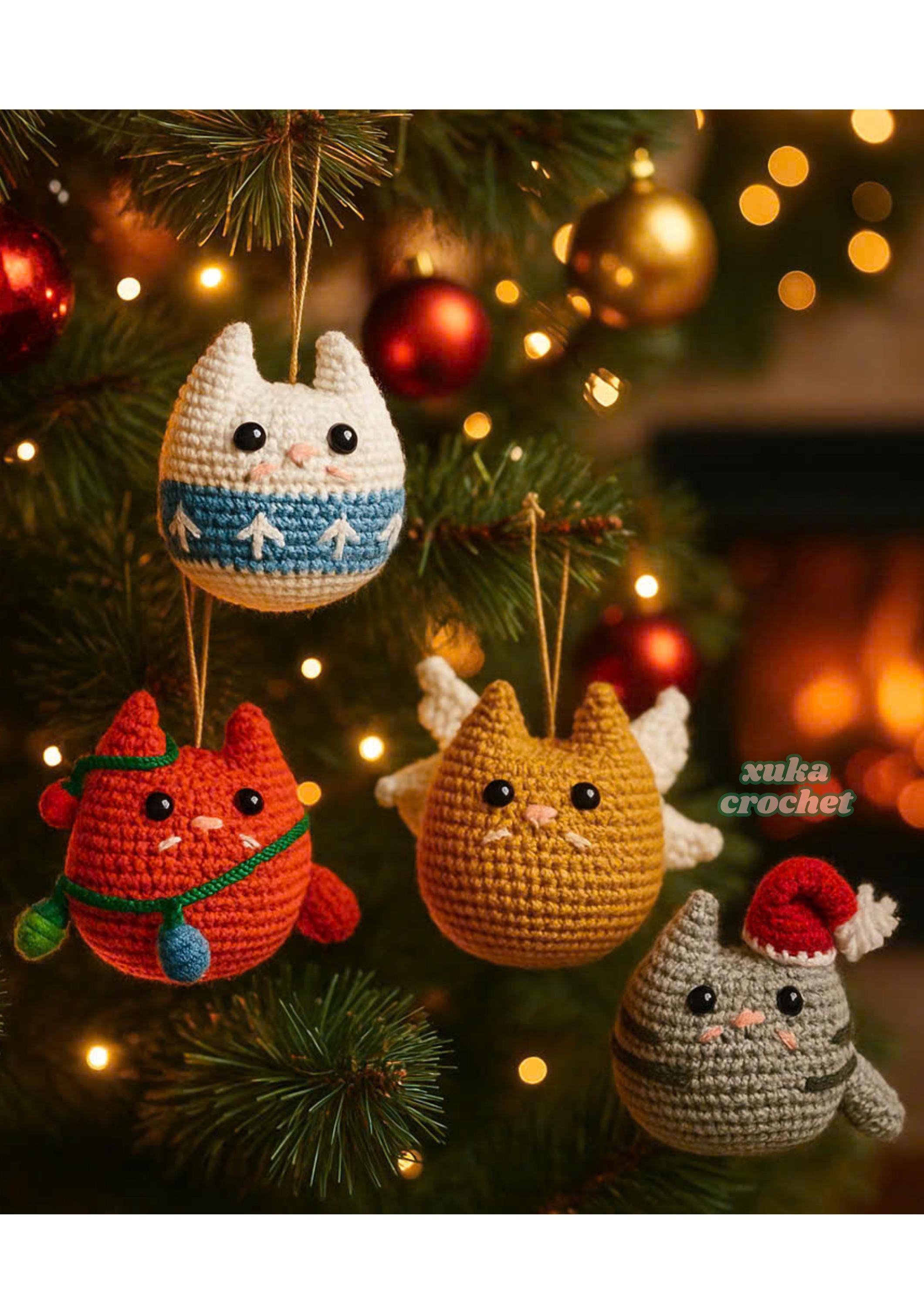 Crochet Christmas Amigurumi Ornament Crochet Set , Light Bulb, Angel ...