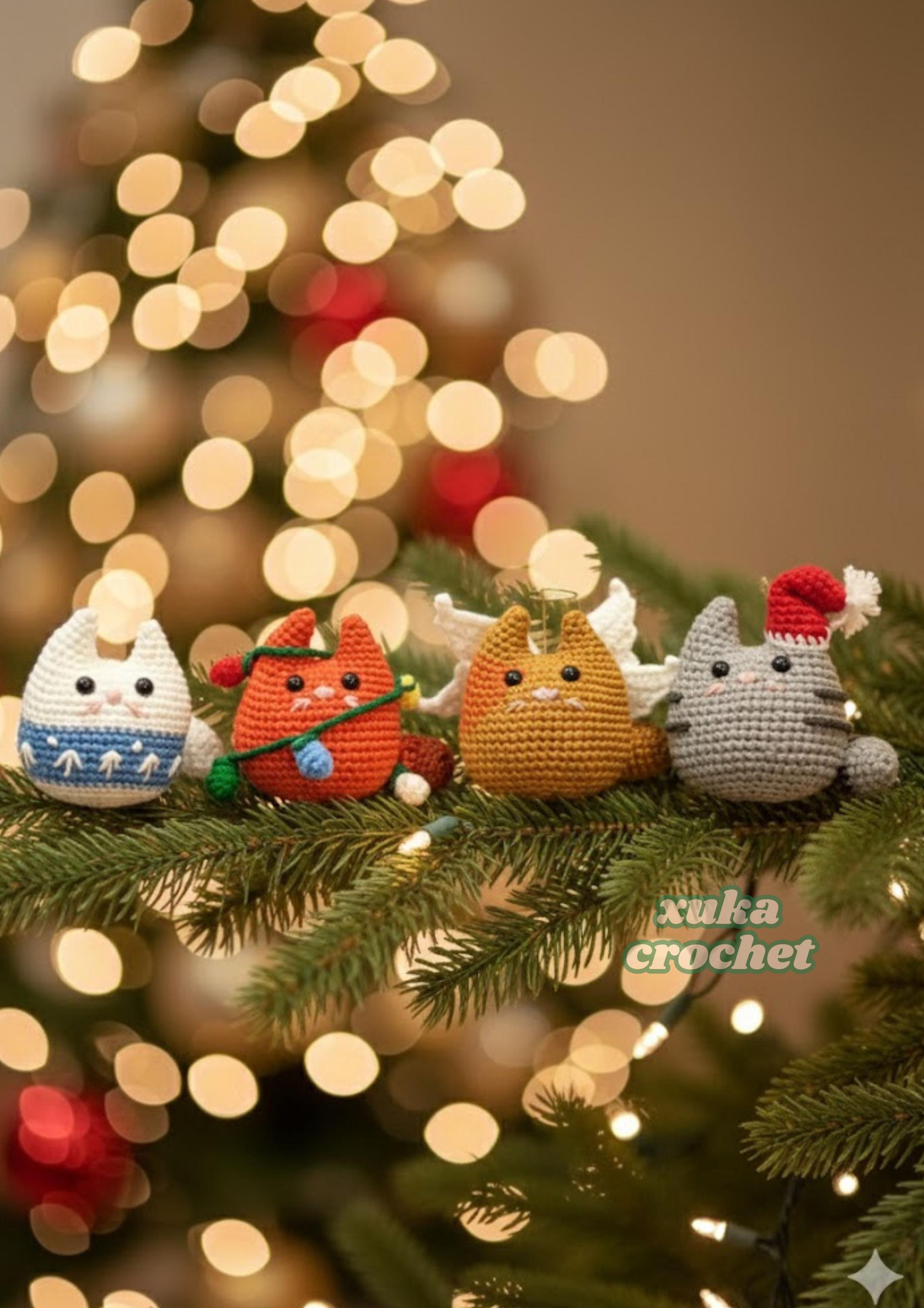 Crochet Christmas Amigurumi Ornament Crochet Set , Light Bulb, Angel ...