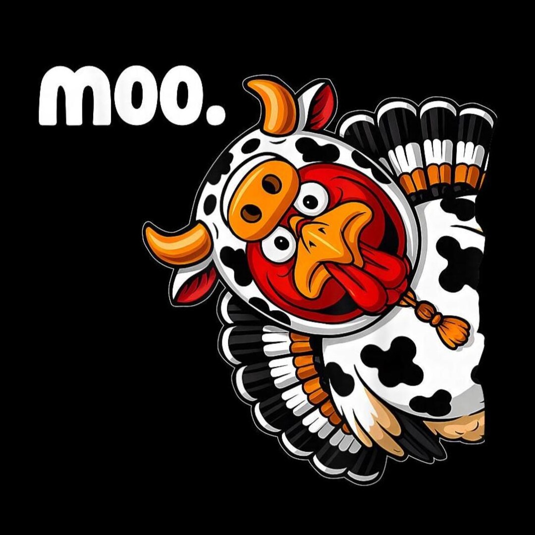 Turkey Moo Funny Thanksgiving PNG, Turkey Says Moo Kids Design, Cute ...