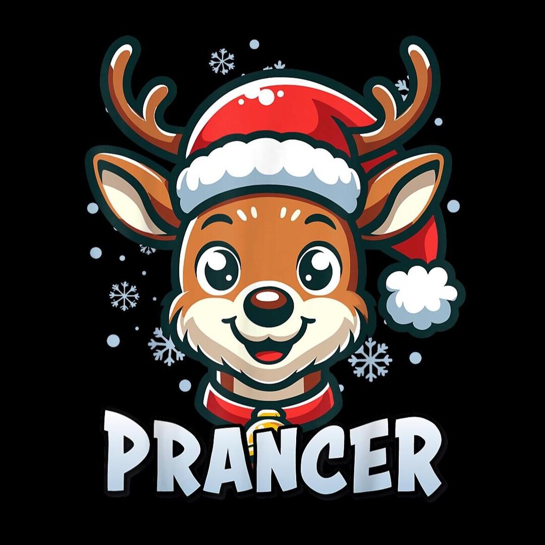 Prancer Reindeer Christmas PNG, Cute Santa Hat Reindeer Clipart ...