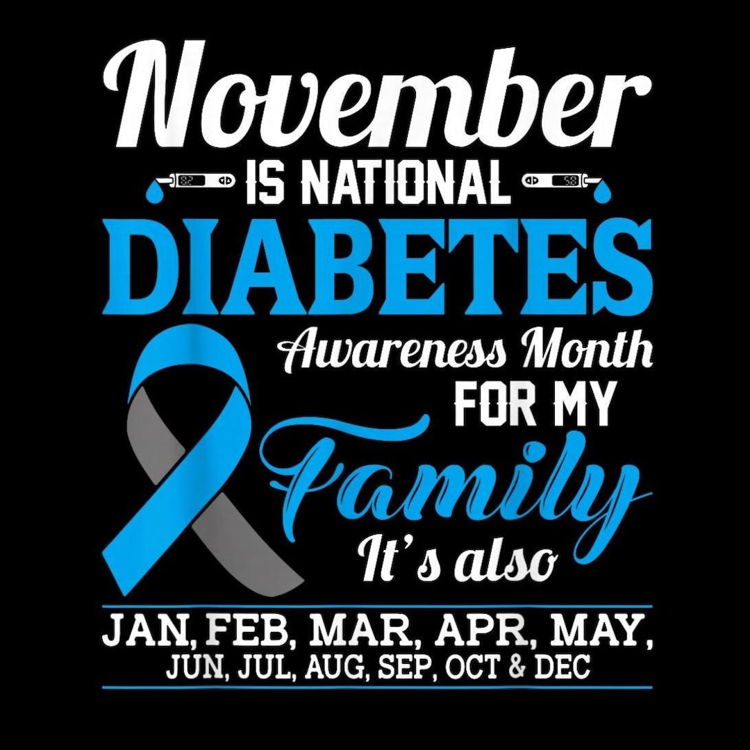 November Diabetes Awareness Ribbon PNG, November Support Digital ...