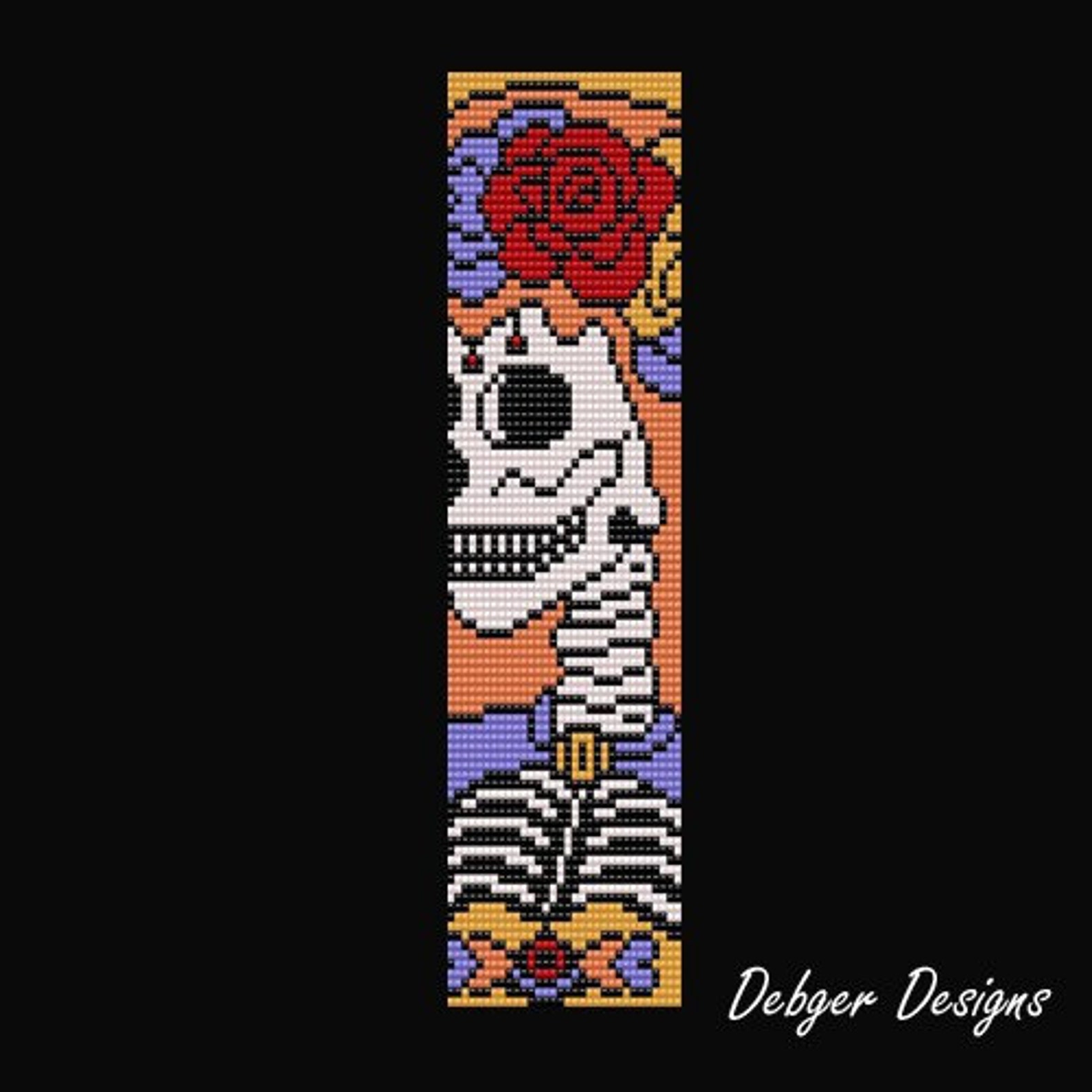 Bead Pattern Loom(bracelet Cuff)-sugar Skull Bride - Etsy