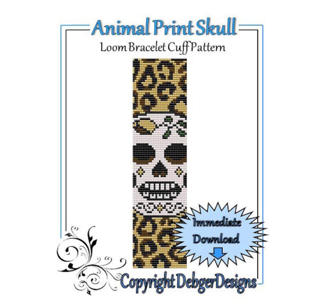 Bead Pattern Loom(bracelet Cuff)-animal Print Skull - Etsy