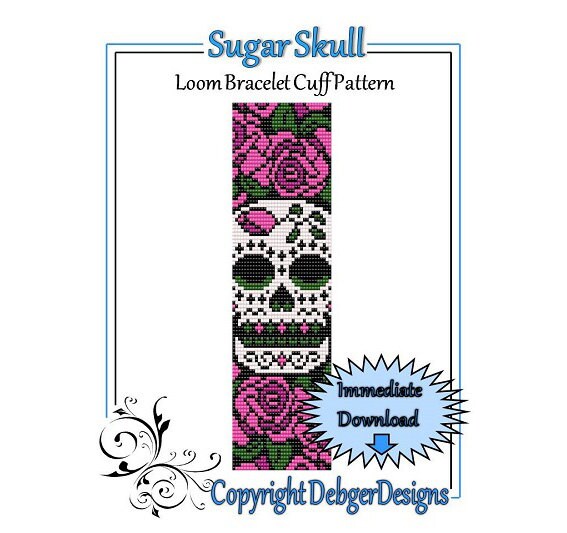 Bead Pattern Loom(bracelet Cuff)-sugar Skull - Etsy