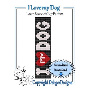Bead Pattern Loom(bracelet Cuff)-i Love My Dog - Etsy