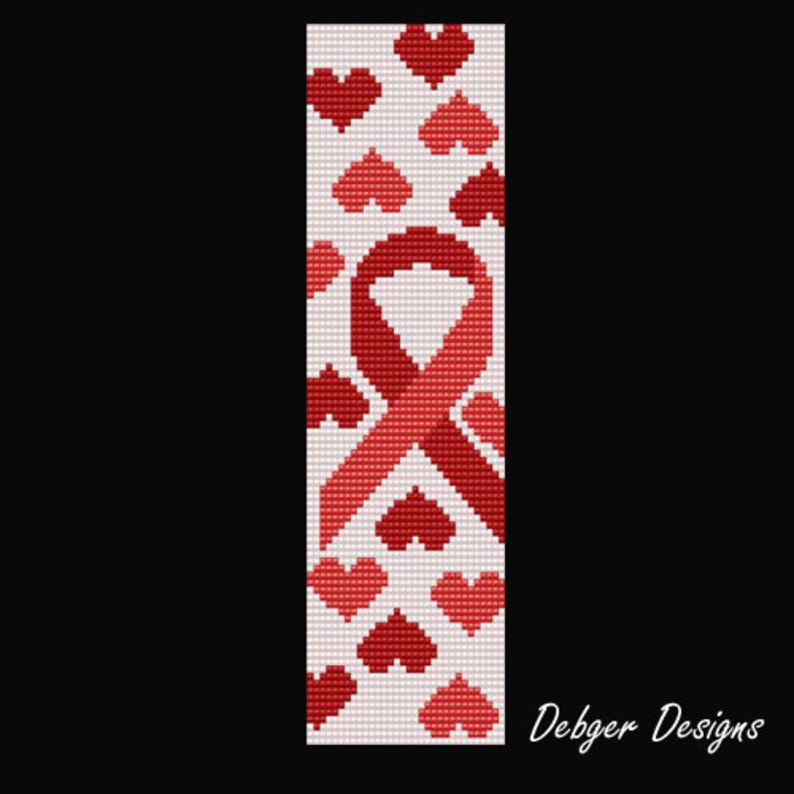 Bead Pattern Loom(bracelet Cuff)-cancer Awareness Ribbon 2 - Etsy