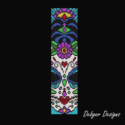 Bead Pattern Loom(bracelet Cuff)-sugar Skull 3 - Etsy