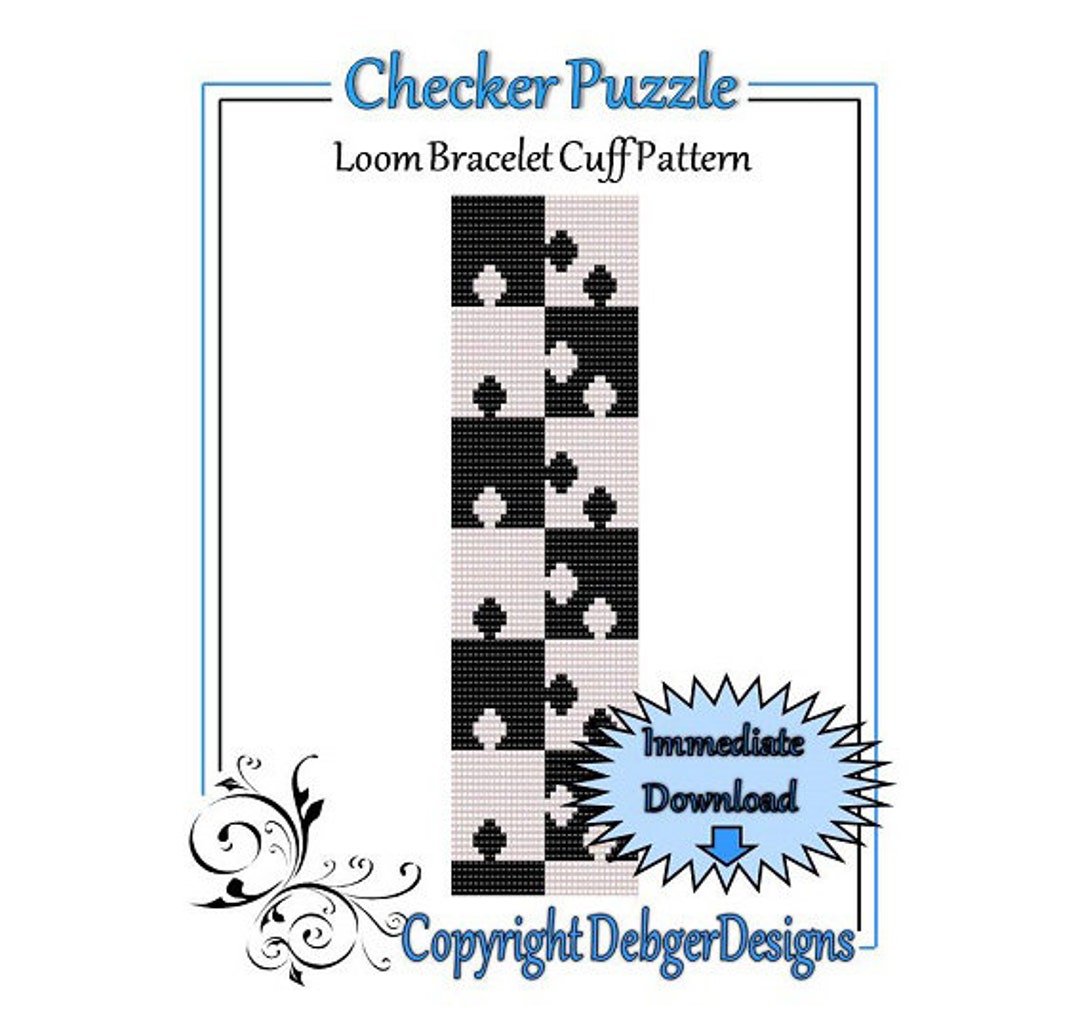 Checker Puzzle Loom Bracelet Cuff Pattern - Etsy