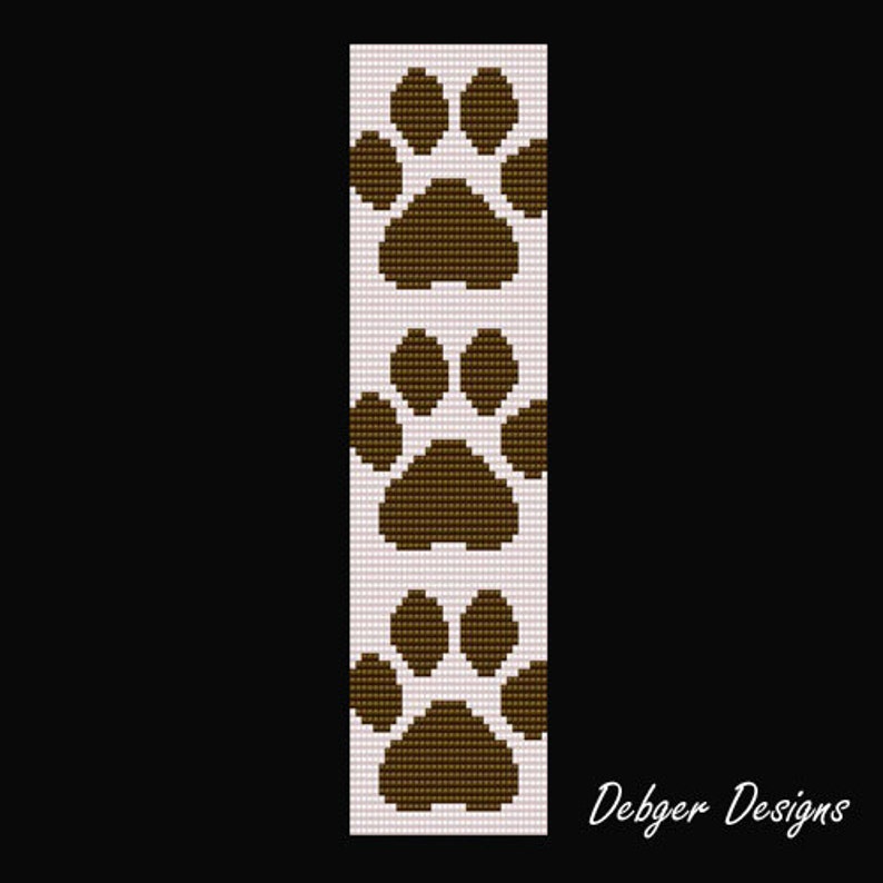 Bead Pattern Loom(bracelet Cuff)-paw Prints - Etsy
