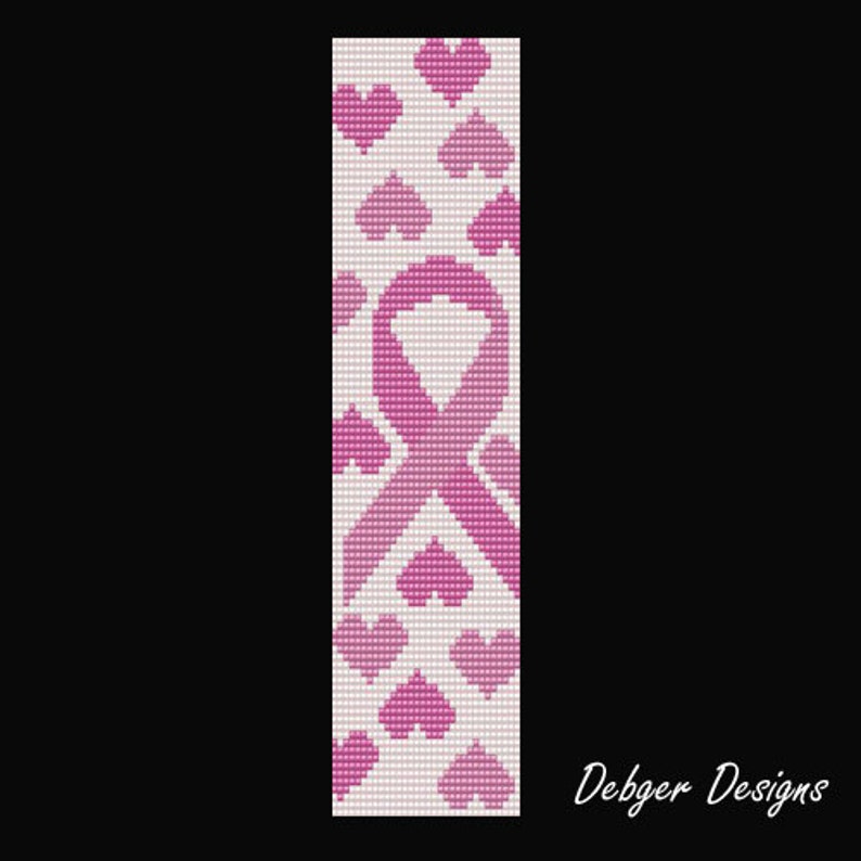 Bead Pattern Loombracelet Cuffcancer Awareness Ribbon - Etsy Canada