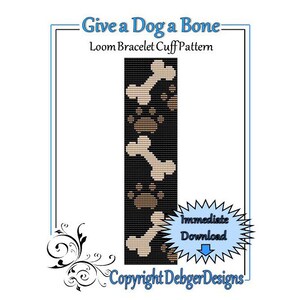 Bead Pattern Loom(bracelet Cuff)-give a Dog a Bone - Etsy