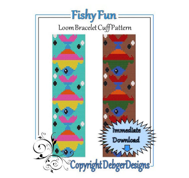 Fishy Fun - Loom Bracelet Cuff Pattern - Etsy